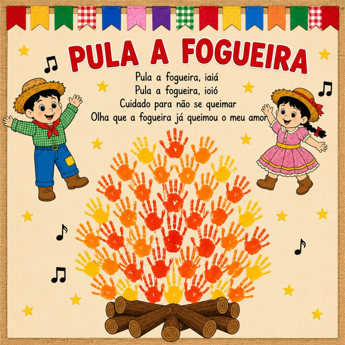 Painel Colaborativo Festa Junina - Pula a Fogueira | Educação Infantil ...