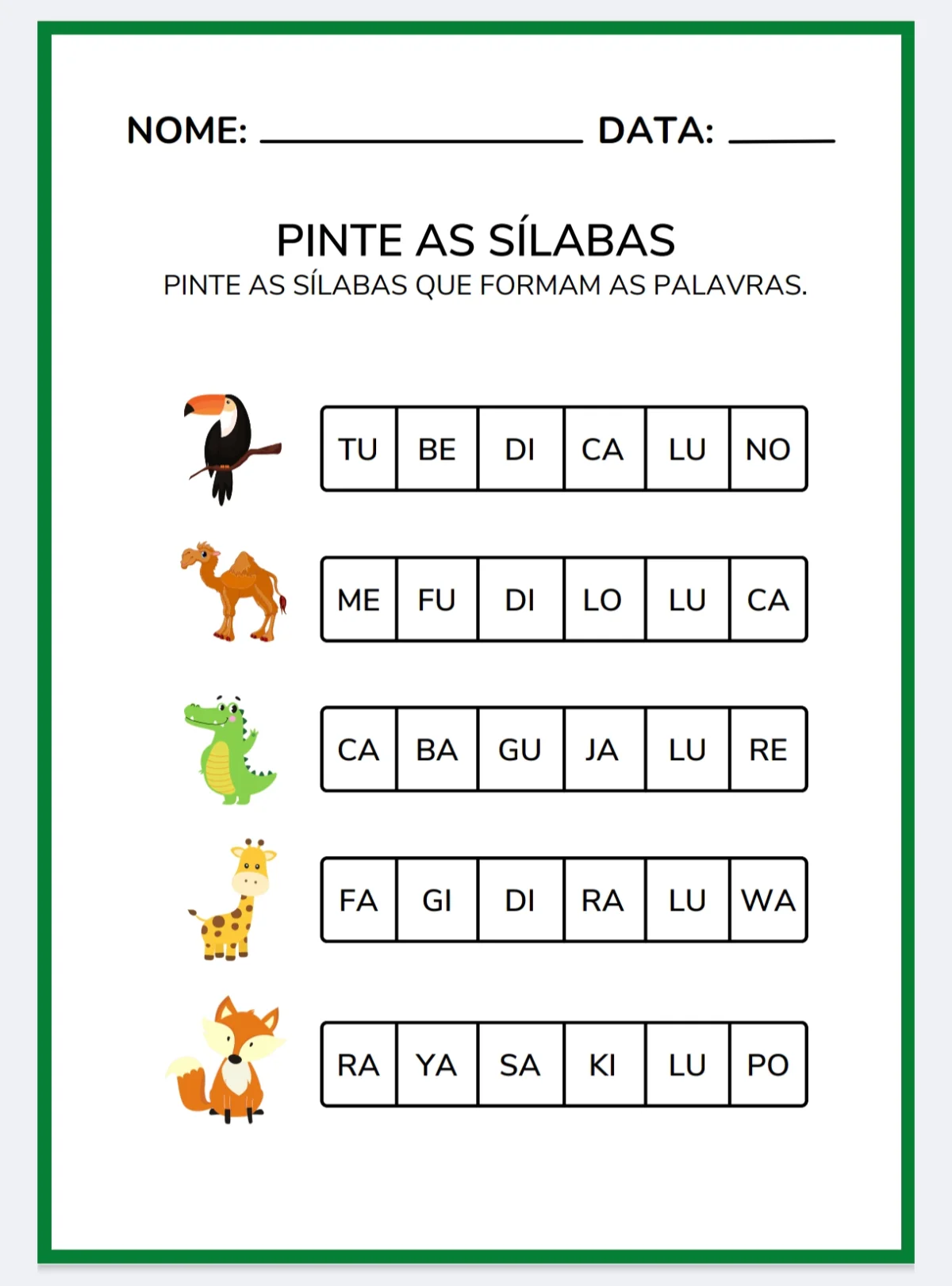 Caderno de atividades - Sílabas simples Invista na aprendizagem das ...