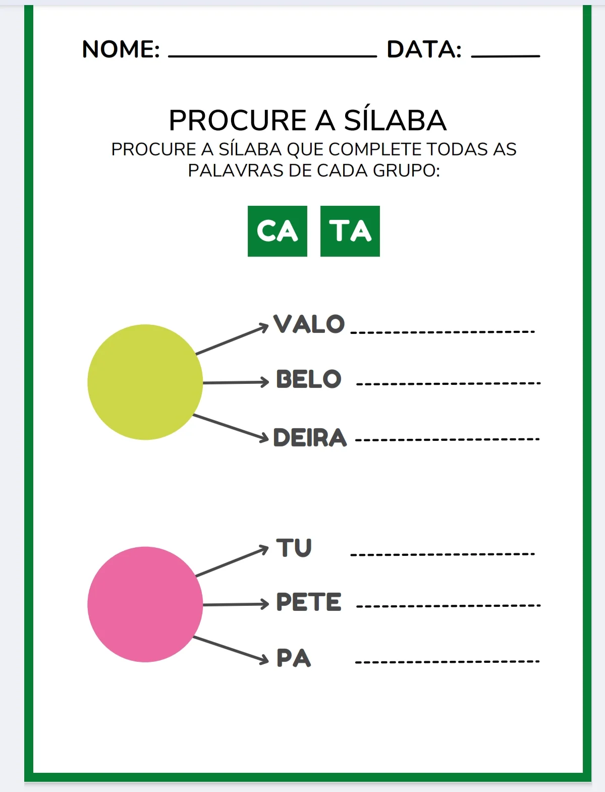 Caderno de atividades - Sílabas simples Invista na aprendizagem das ...