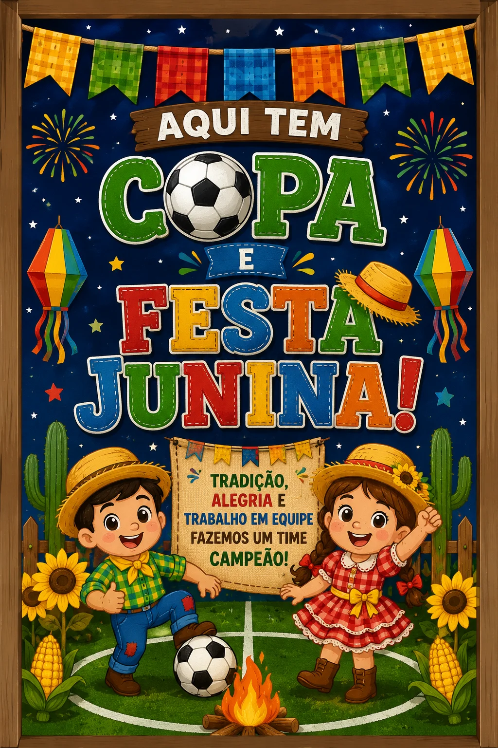 Painel de porta Festa Junina na Copa | Datas Comemorativas | Saber Didático